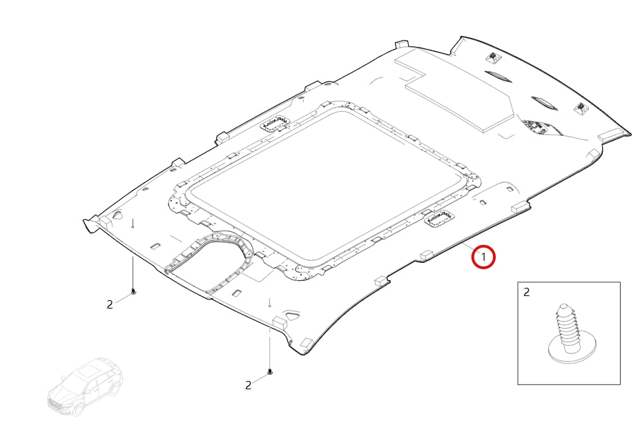 5702100-E0040-AA00000>Roof Interior Panel Assembly (Panoramic Sunroof ...